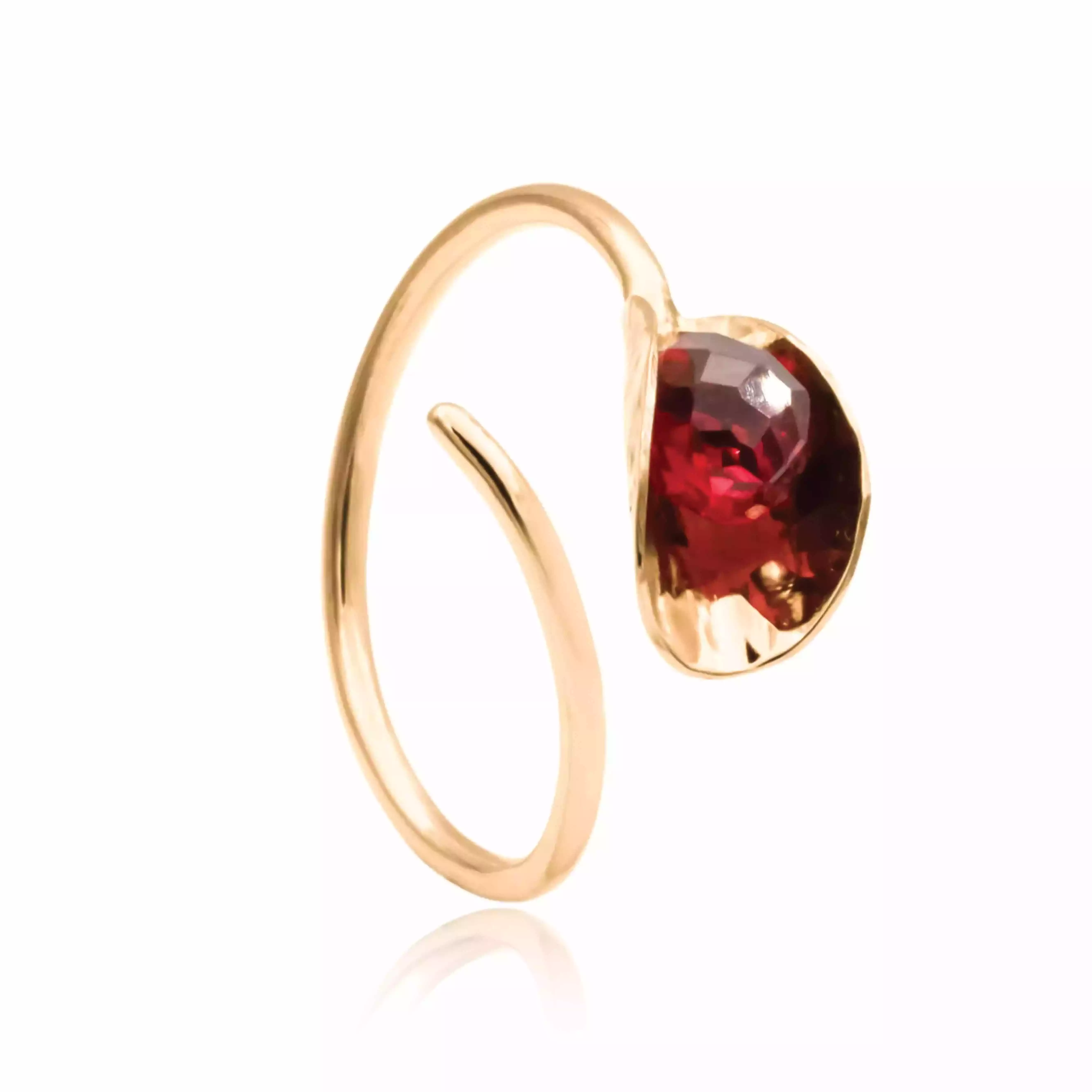 Pomegranate gold ring Inspiration from nature and art - Ruby Art
